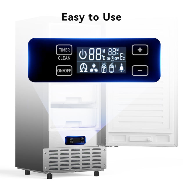 Northair Commercial Under Counter Nugget Ice Maker Machine - 66lbs/Day ...